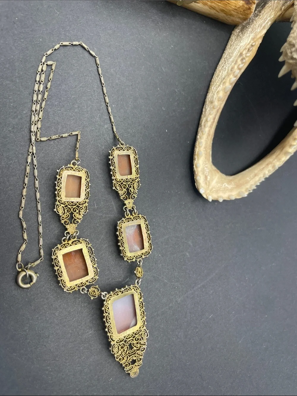 800 | Jewelry | Three Graces Shell Cameo Vermeil Necklace Vintage A5 ...